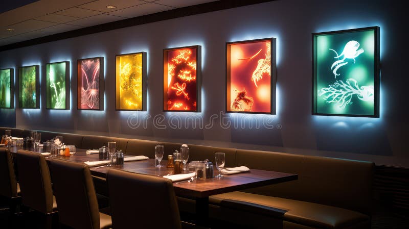 Dynamic light box wall stock illustration. Illustration of changeable ...