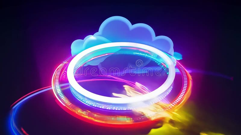Dynamic Light Display with Colorful Circular Patterns at Night Stock ...