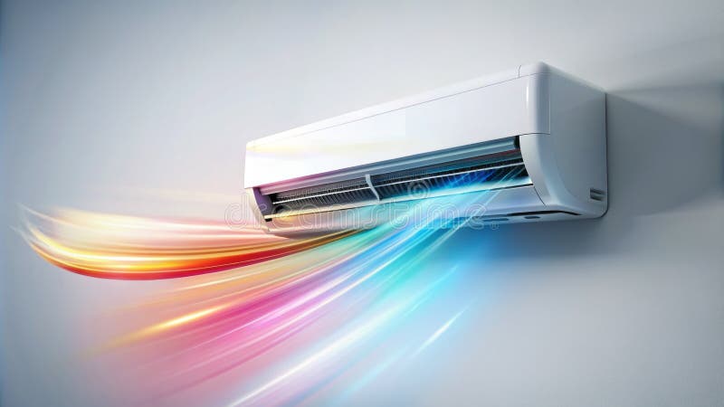 Dynamic Light Display from Modern Air Conditioner Abstract Flowing ...