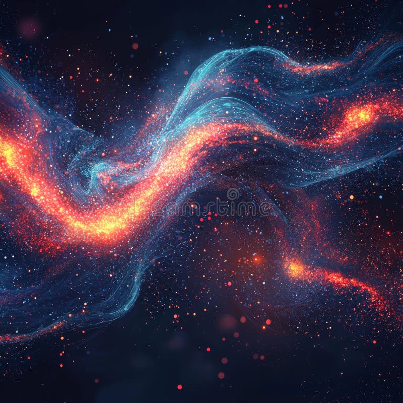 Dynamic Light Effects Flow Along Flowing Blue and Red Lines in this ...