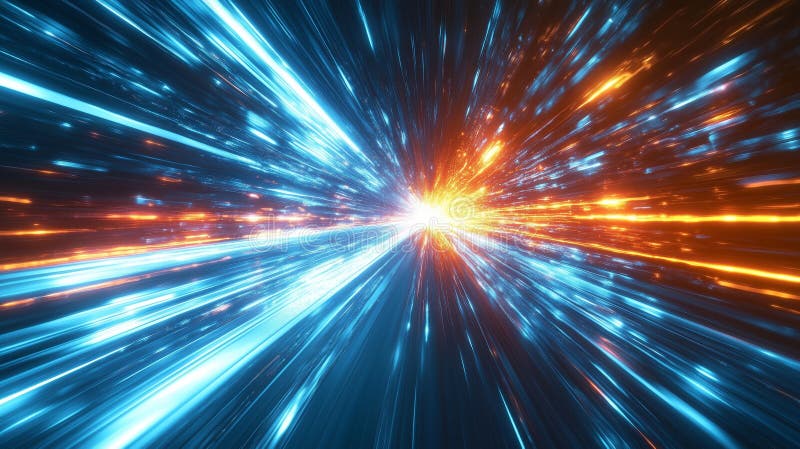 Dynamic Light Flow and Cosmic Energy in Abstract Space Scene Stock ...