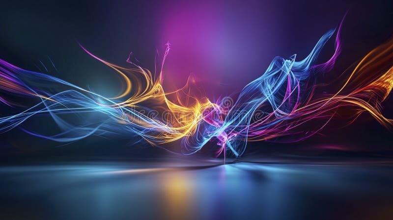 Dynamic Light Lines Dance in Abstract Composition Digital Art Artistic ...