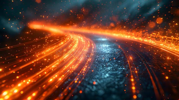 Dynamic Blue and Orange Light Motion Blur with High-speed Moving Lines ...