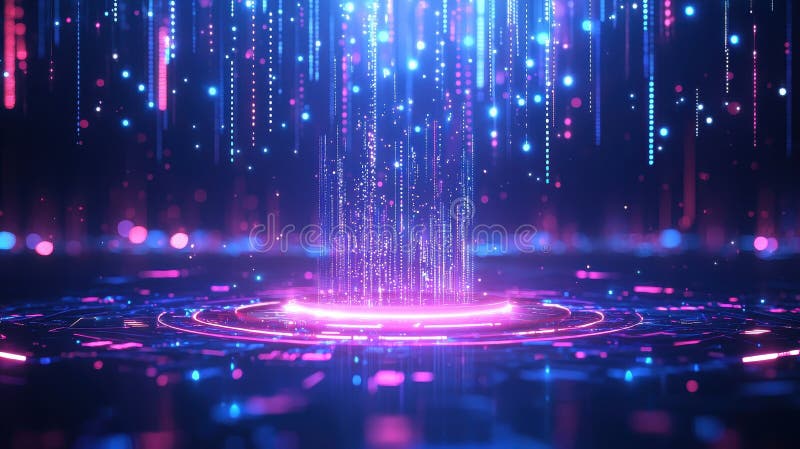 Dynamic Light Patterns Futuristic Environment Digital Art Night Scene ...