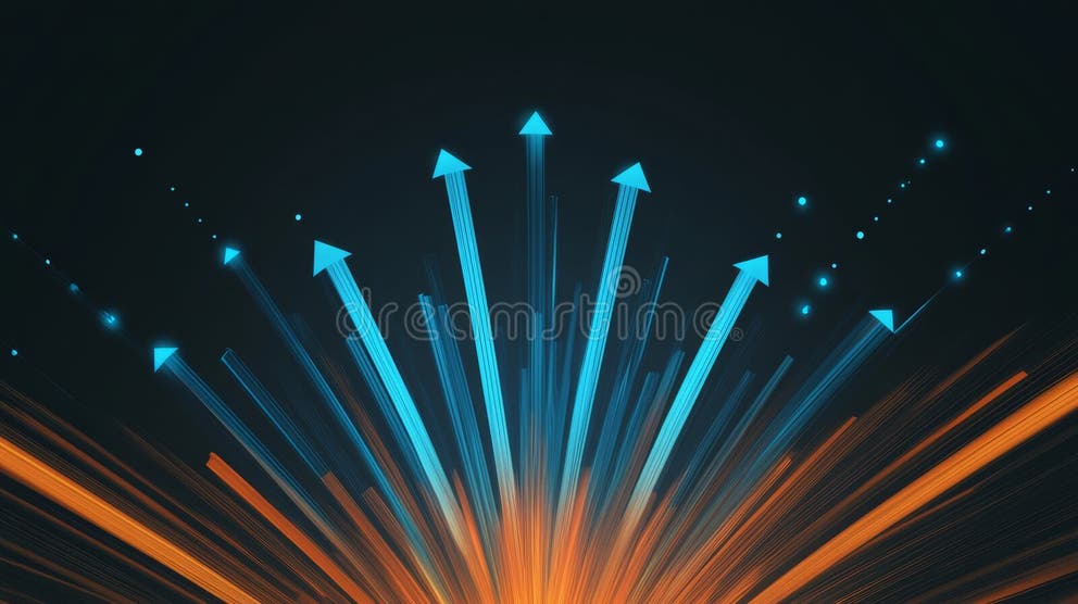 Dynamic Light Rays Featuring Upward Arrows in a Creative Abstract ...