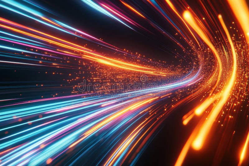 Dynamic Light Speed Motion with Vibrant Colors Stock Illustration ...