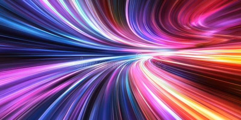 Dynamic Light Streaks. Abstract Flow of Colors and Energy, Motion Blur ...