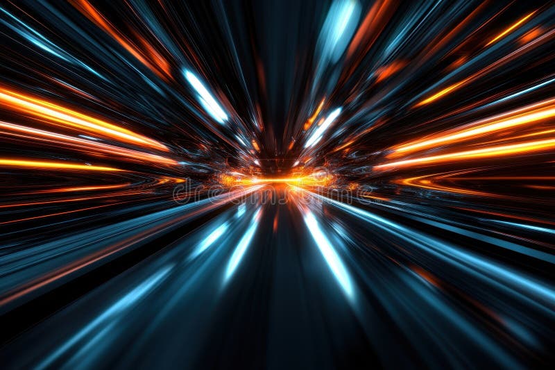 Dynamic Light Streaks Create an Illusion of Speed through a Futuristic ...