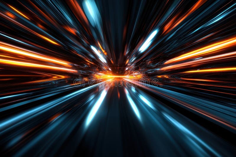 Dynamic Light Streaks Create an Illusion of Speed through a Futuristic ...