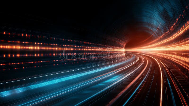Dynamic Light Streaks Illuminate a Tunnel, Captivating Visual Journey ...