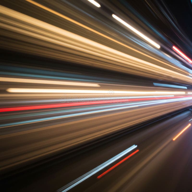 Dynamic Light Streaks in Motion, Creating an Abstract, Blurred Effect ...