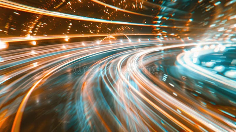 Dynamic Light Streaks in Motion Abstract Futuristic Background with ...