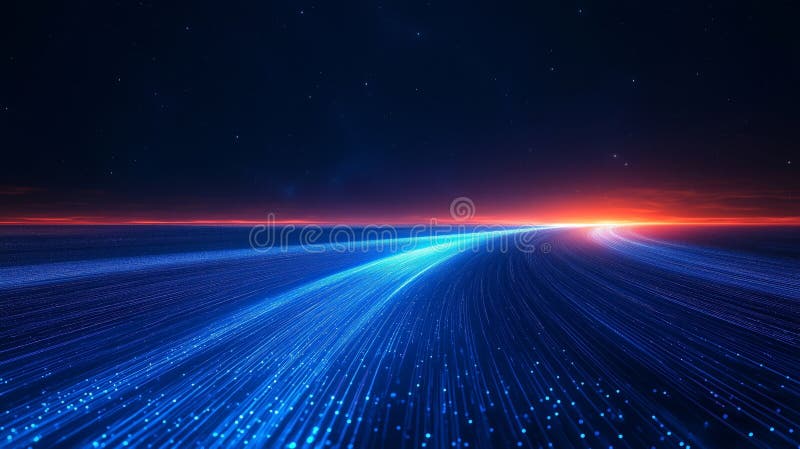 Dynamic Light Trail Against a Starry Sky at Sunset Stock Photo - Image ...
