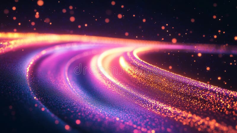 A Dynamic Light Trail Illustration Based on Line Art Stock Image ...