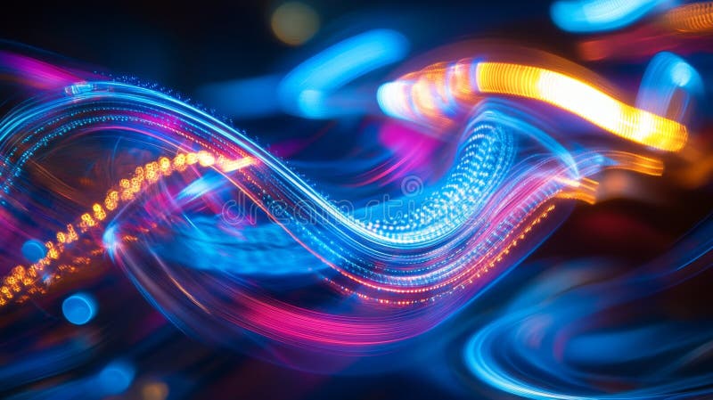 Dynamic Light Trails Forming Organic Patterns in Vibrant Colors Stock ...
