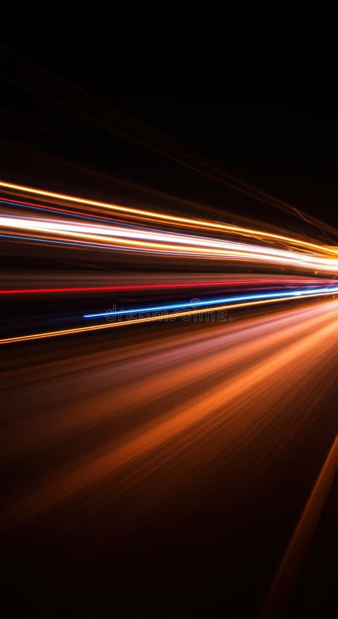 Dynamic Light Trails in Motion Captured Against a Night Sky Stock Image ...