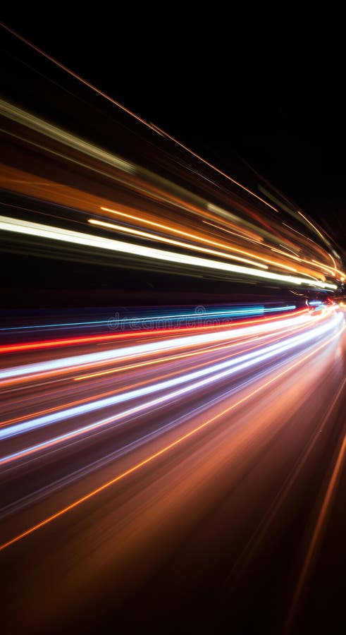 Dynamic Light Trails in Nighttime Urban Scene Capturing Speed and ...