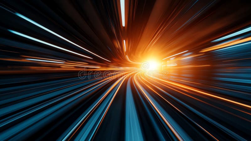 Dynamic Light Trails Representing Speed and Movement Against a Dark ...