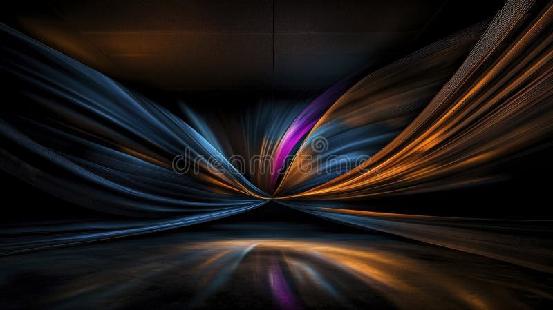 Dynamic Light Waves Abstract Art Installation Studio Environment ...