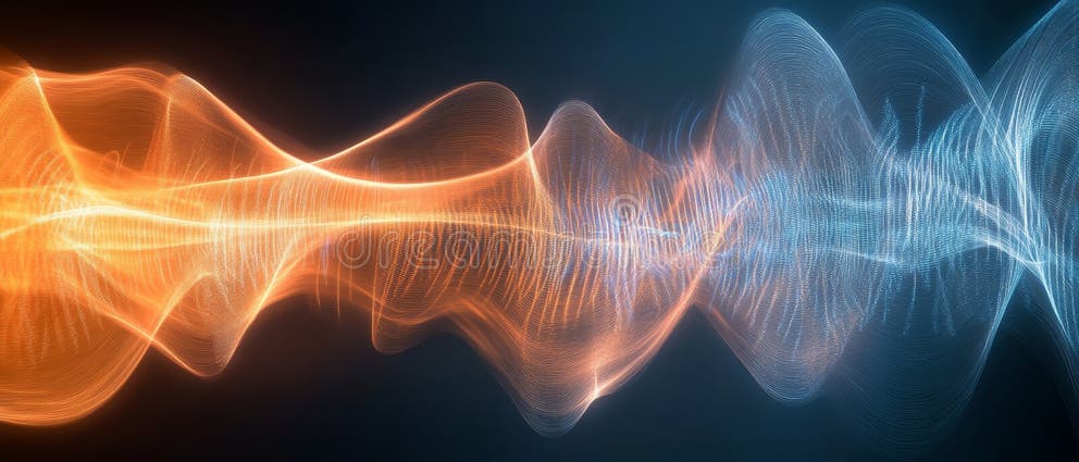 Dynamic Light Waves Abstract Communication Concept with Warm and Cool ...