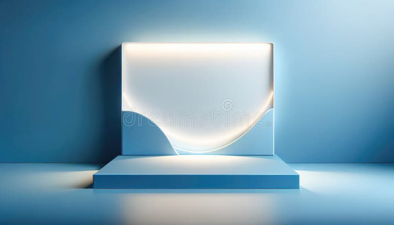 Dynamic Light Waves Display on Pedestal Stock Illustration ...