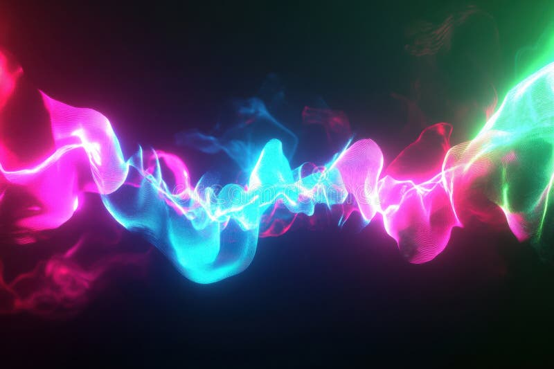 Pulsating Neon Light Waves Create a Mesmerizing Illumination in Vibrant ...