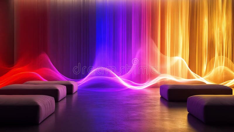 Colorful Light Patterns Create a Mesmerizing Atmosphere in a Modern ...