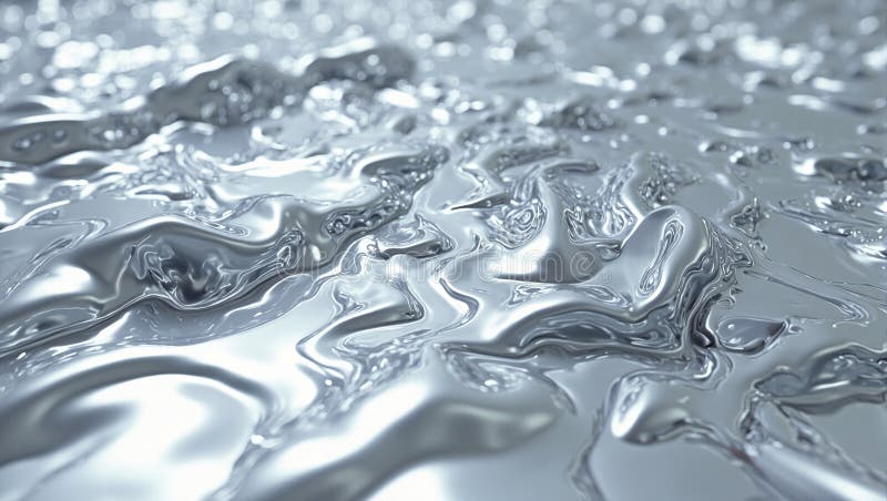 Dynamic Lighting Creates Fluid Shapes on Liquid Mercury Stock ...