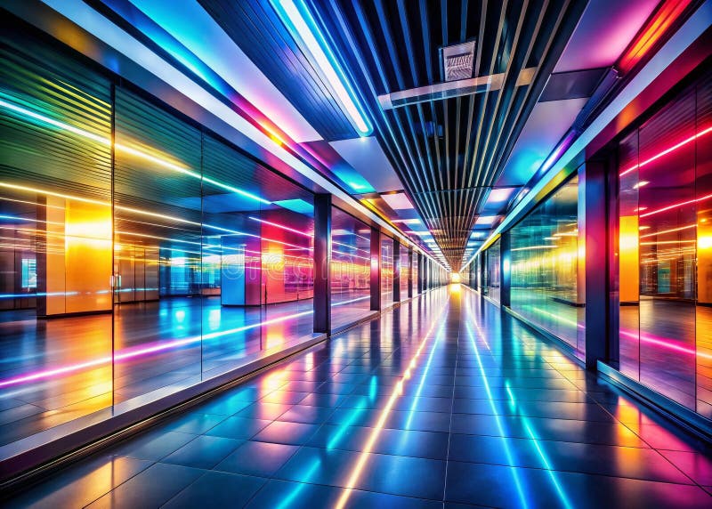 Dynamic Lighting Design in a Modern Industrial Corridor a Stunning ...