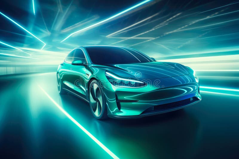 Dynamic Lighting in EV Technology. Stock Illustration - Illustration of ...