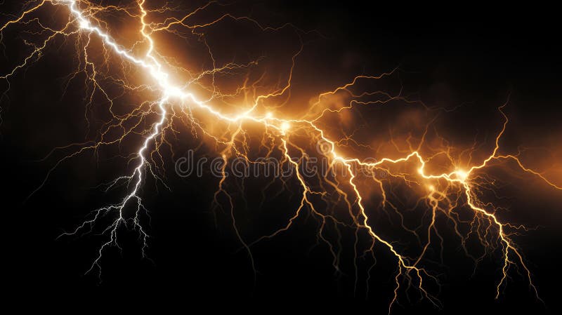 Dynamic Lightning Black Background Stock Illustration - Illustration of ...