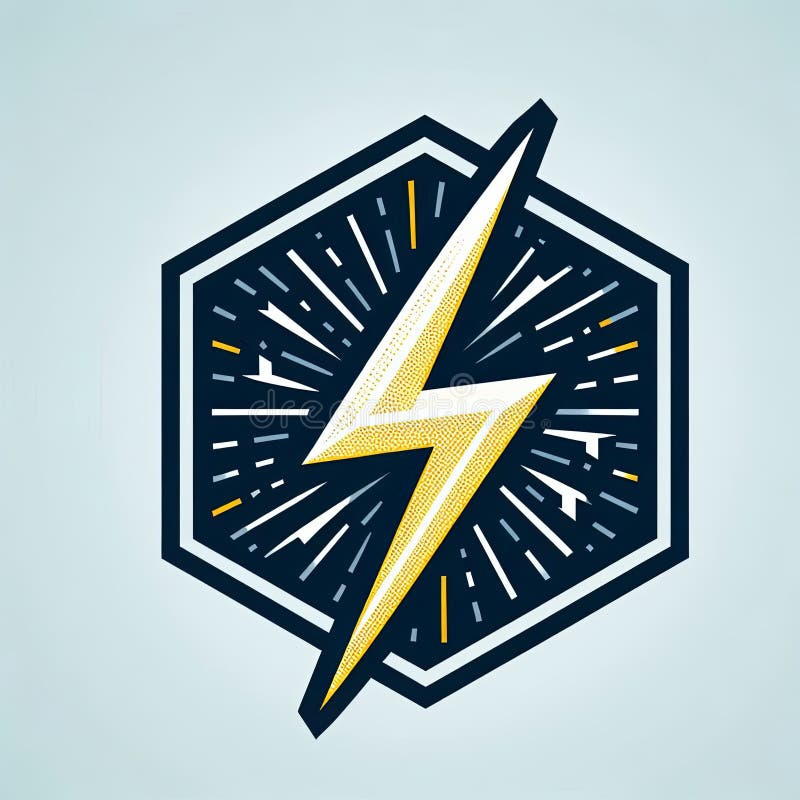Dynamic Lightning Bolt Emblem Stock Illustration - Illustration of ...