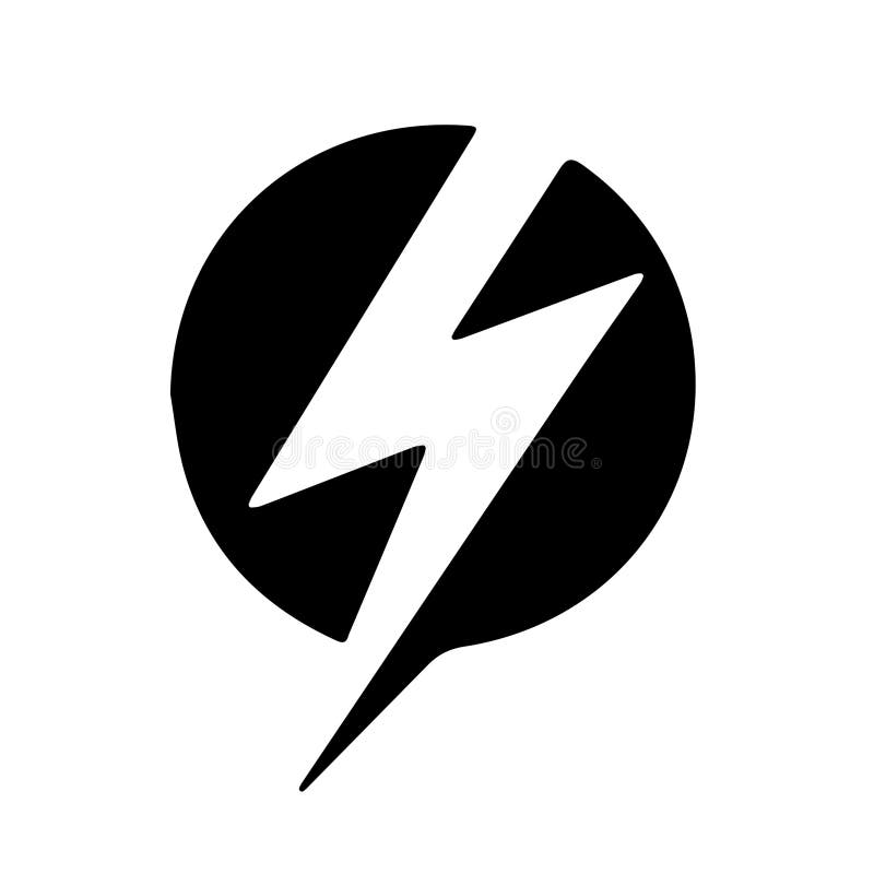 Dynamic Lightning Bolt Graphic on Black Background Stock Illustration ...