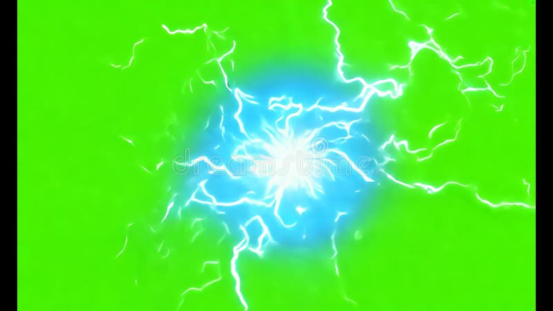 Dynamic Lightning Bolt on a Green Screen Background, Extreme Lightning ...