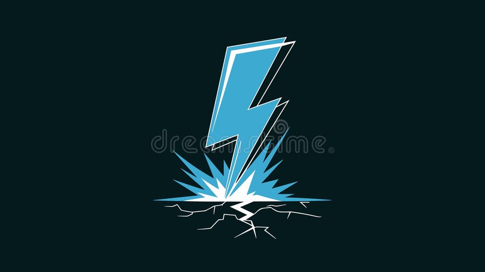 Dynamic Lightning Bolt Icon with Explosive Energy Effects Stock Vector ...