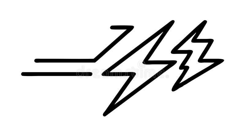 Dynamic Lightning Bolt Icon in Outline Style for Energy, Power, and ...