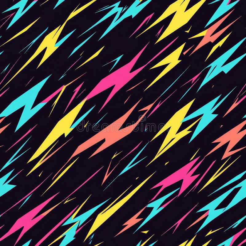 Dynamic Lightning Bolt Line Pattern Sharp Jagged Lines Electric Colors ...