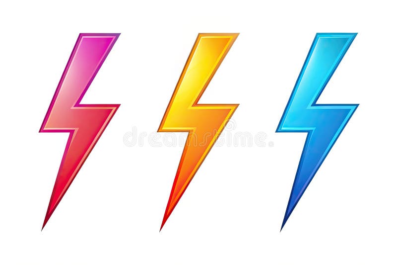 Dynamic Lightning Bolt Symbols a Collection of Vibrant Modern Graphics ...