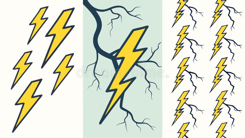 Lightning Bolts Pattern Vector, Dynamic Design for Energy and Weather ...