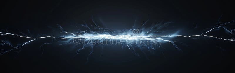 Dynamic Lightning Effect on Black Background Stock Illustration ...