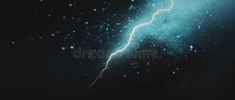 Dynamic Lightning Frame with Dust Particles in a Dark Atmospheric Environment Stock Image ...