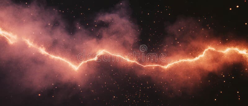 Dynamic Lightning Frame with Dust Particles on a Dark Background ...