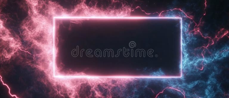 Dynamic Lightning Frame Overlay with Subtle Electric Effects on a Dark ...