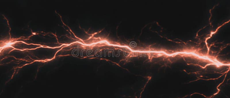 Dynamic Lightning Overlay with Delicate Electric Sparks Against a Dark ...