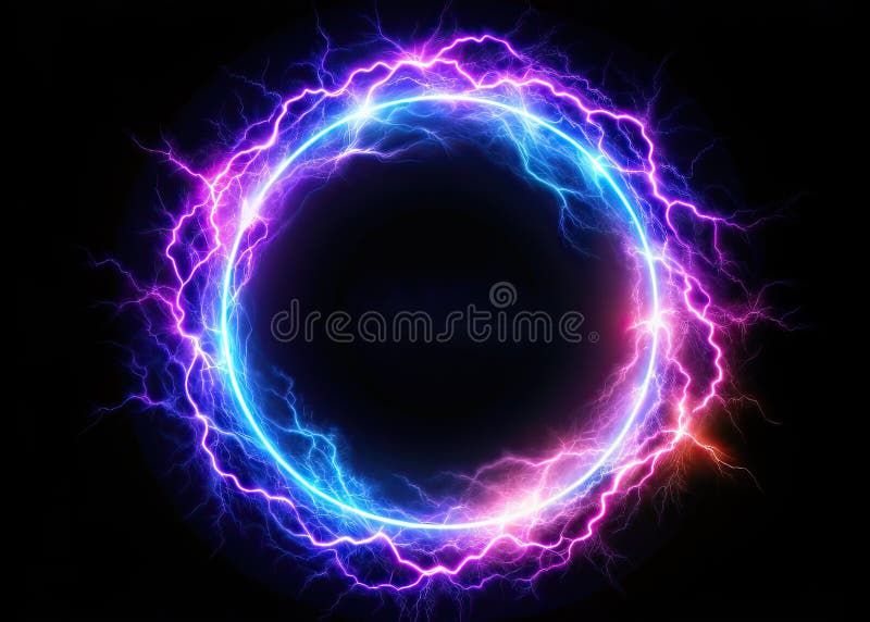 Dynamic Lightning Portal Frame a Futuristic Abstract Design for Posters ...