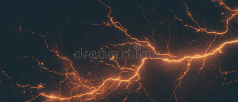 Dynamic Lightning Texture with a Warm Glow on a Dark Background Creates ...