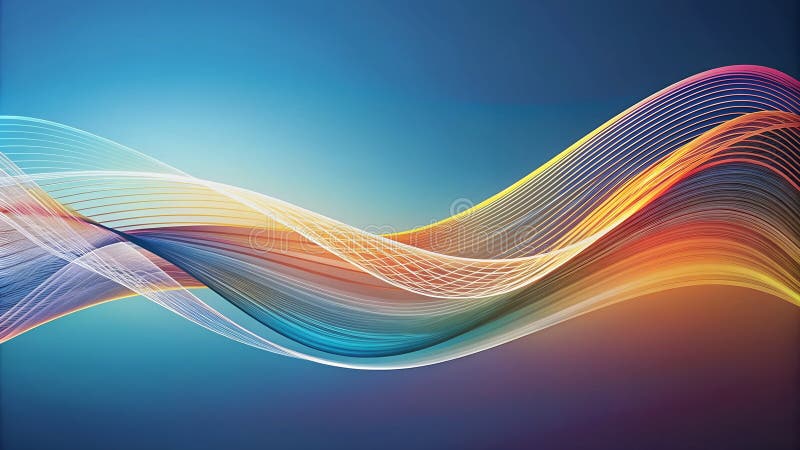 Dynamic Line Art Illustration of a Dancing Wave with Flowing Lines ...