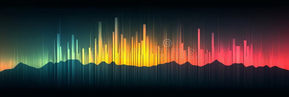 Dynamic Line Graphs and Vertical Bar Chart, Vibrant Color Gradient on ...