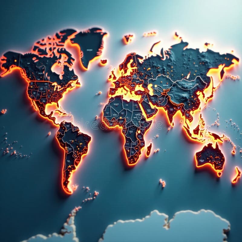 Dynamic Lines Forming World Map, Travel Routes, Connection, Vectorart ...