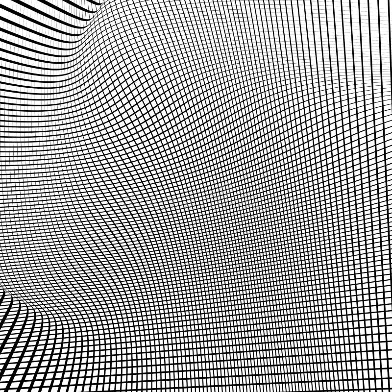 Dynamic Lines Grid. Monochrome Geometric Pattern, Abstract Texture ...
